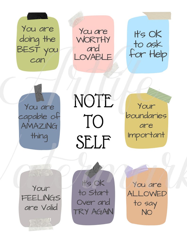 Positive Affirmations Notes Clip Art 8.5 X 11 Inches - Etsy