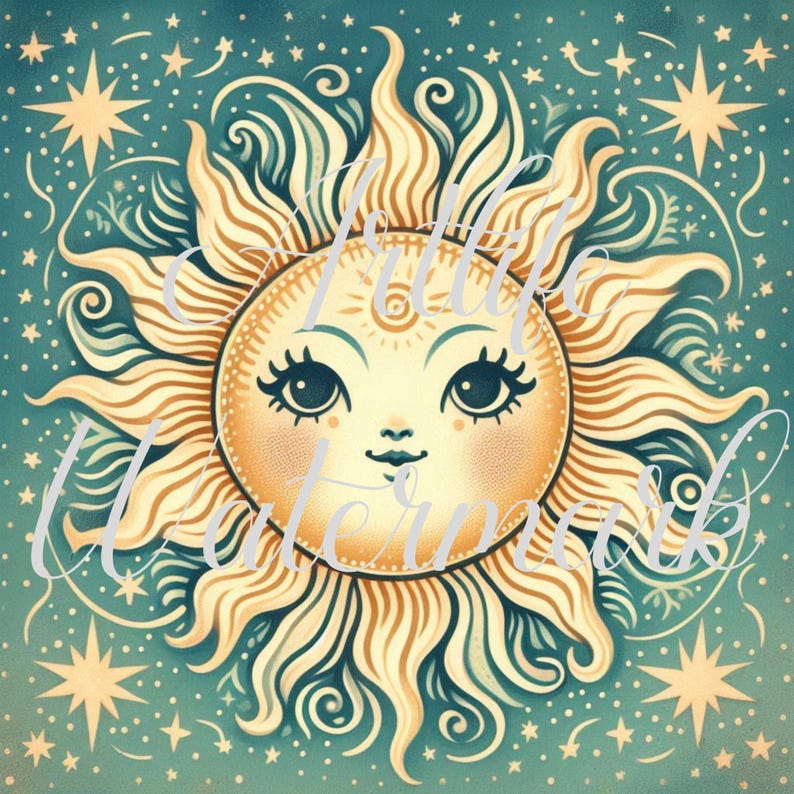 Celestial Sun Design Printable Wall Art 04 - Etsy