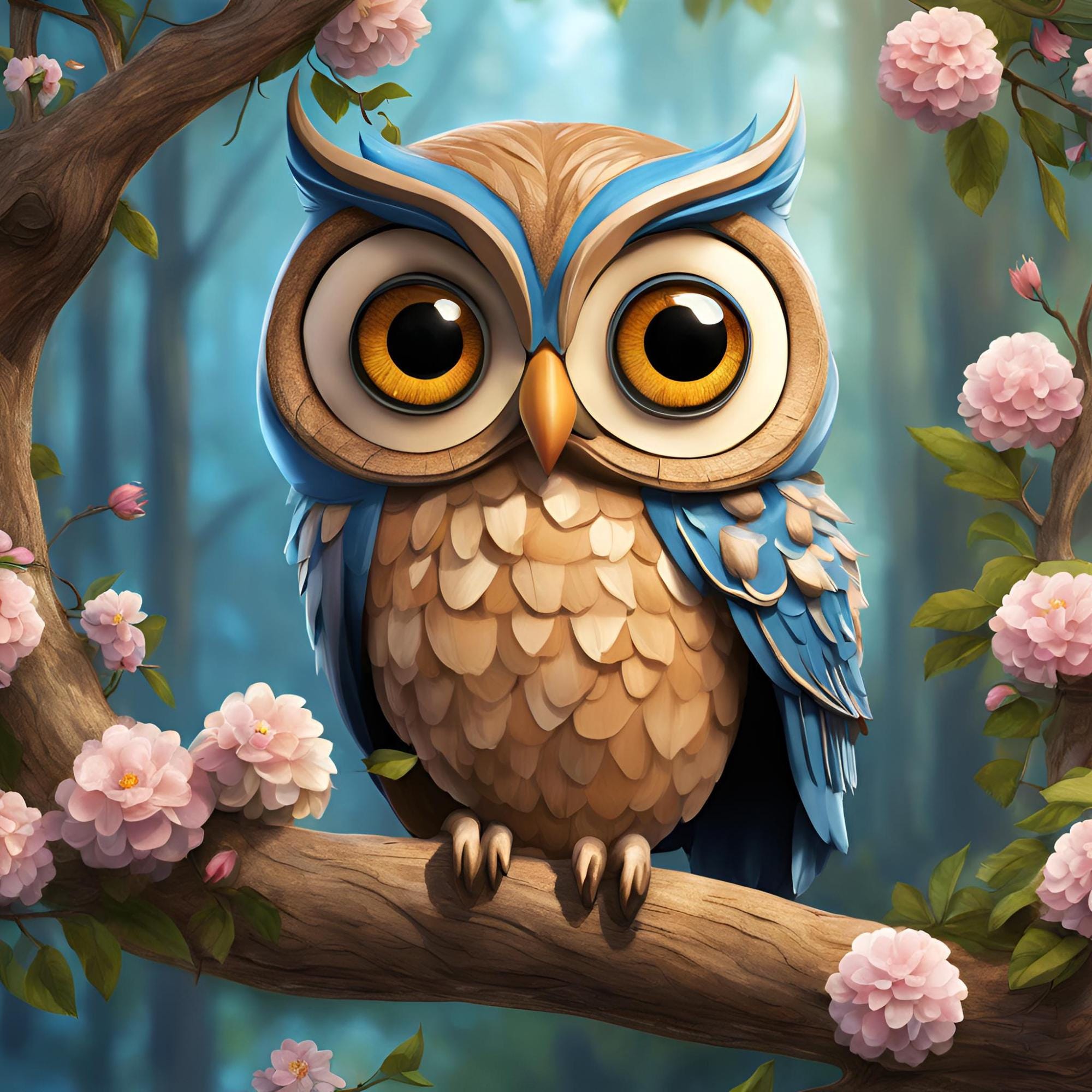 Forest Owls Clip Art Set 4 5 PNG Files 2000 X 2000 Px - Etsy