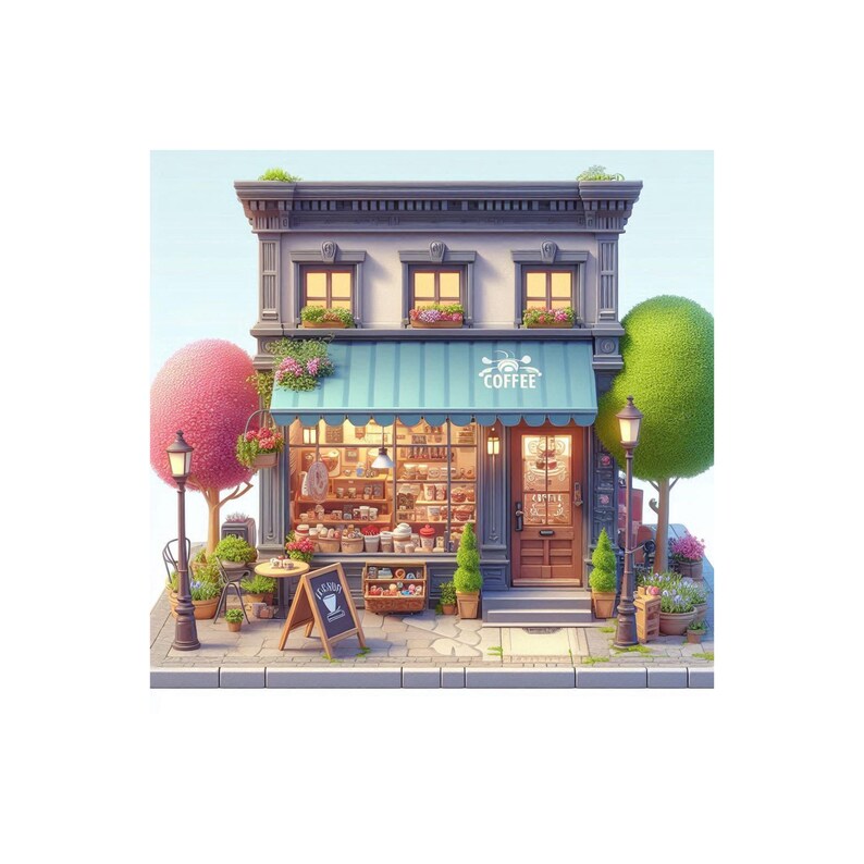 Cute Storefront - Clip Art - (10 PNG Files) - 3000 X 3000 Px - Etsy