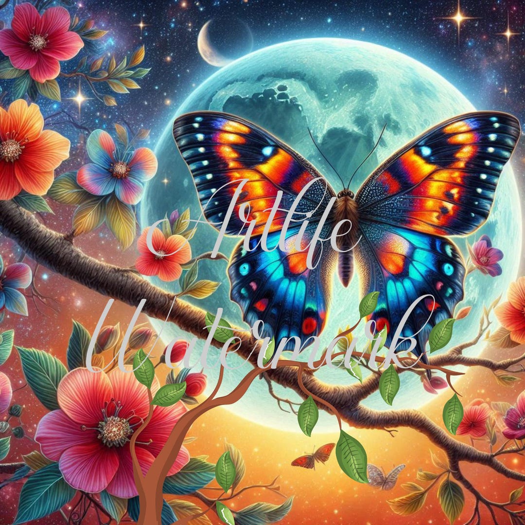 Butterflies in Moonlight - Clip Art - Set #2- (10 PNG Files) - Etsy