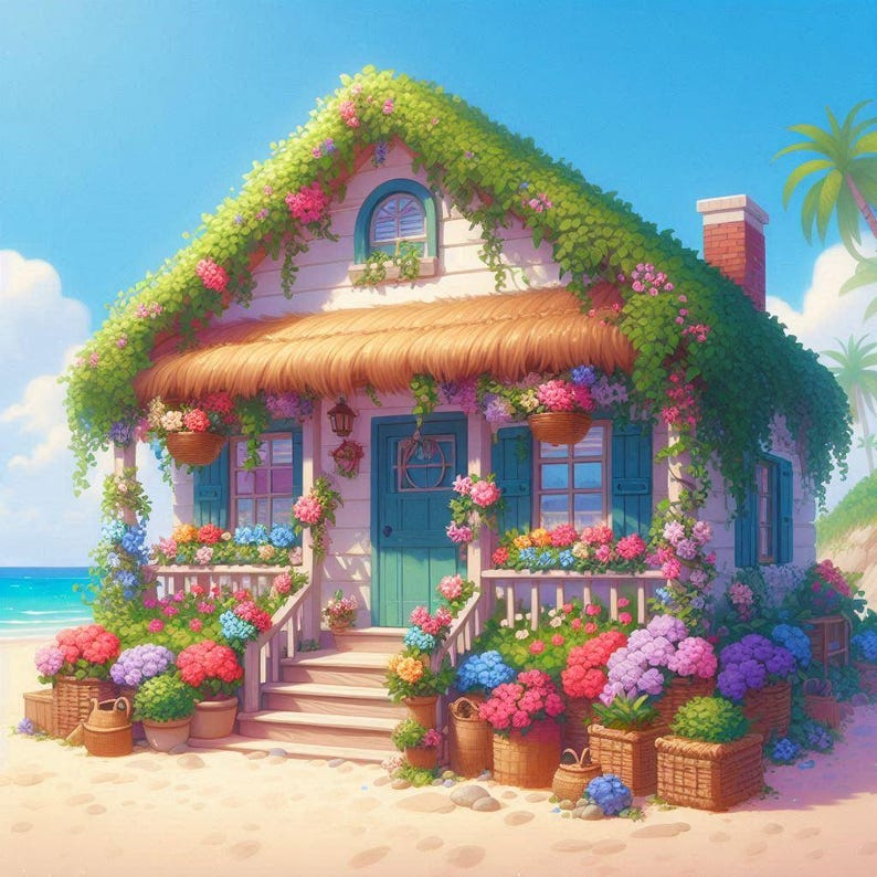 Cute Cottages Clip Art 5 PNG Files - Etsy