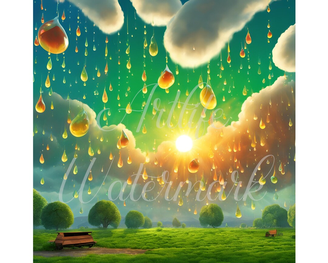 Magical Raindrops - 008 - Printable Wall Art- 24 X 24 In. - Etsy
