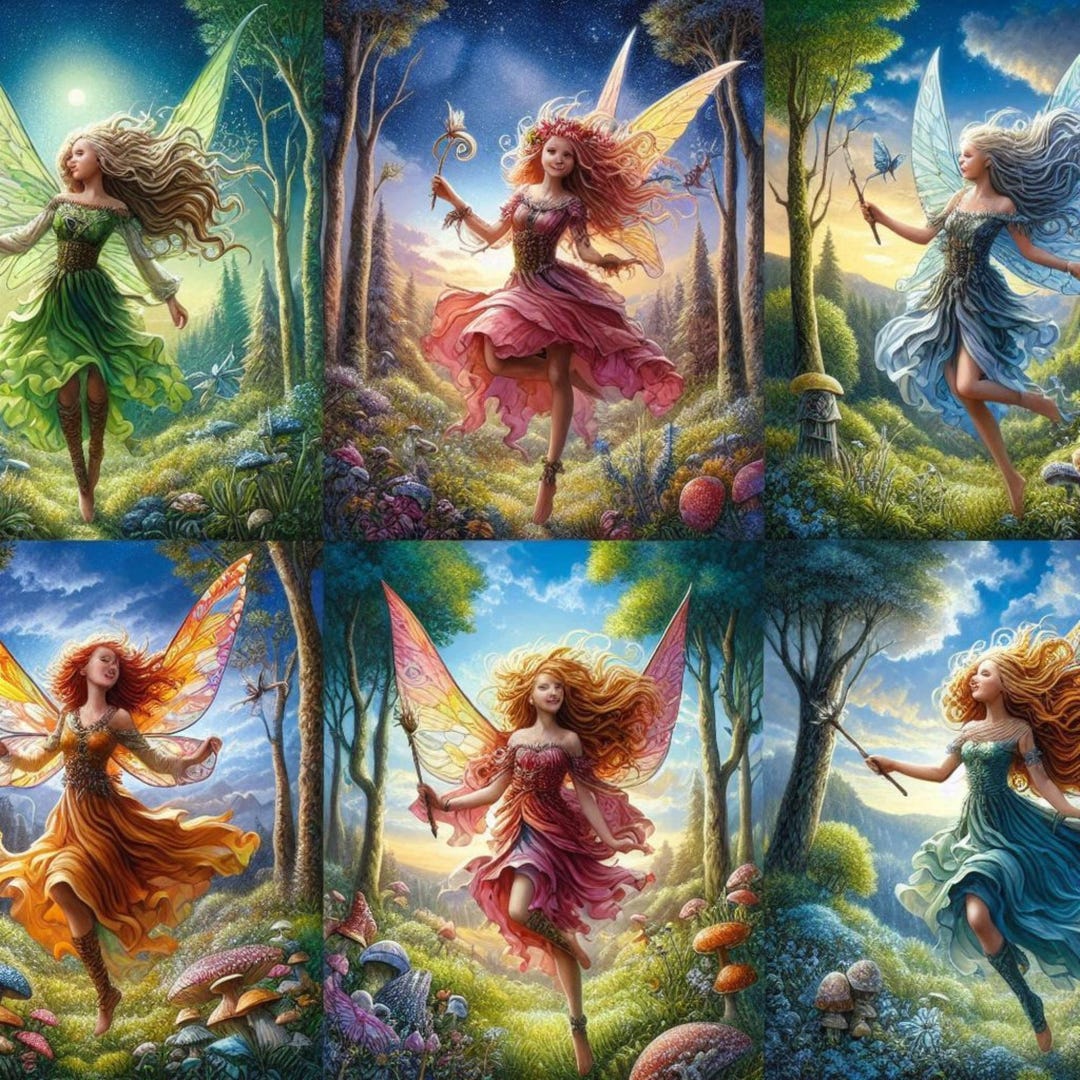 Forest Fairies - Clip Art - (10 PNG Files) - 2000 X 2000 Pixels - Set ...