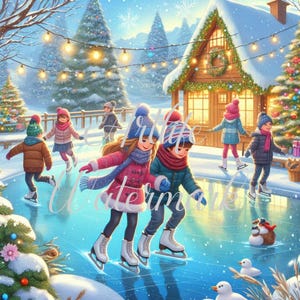 Winter Ice Skating - Clip Art - 12 Pngs - 2000 X 2000 Px -01 - Etsy