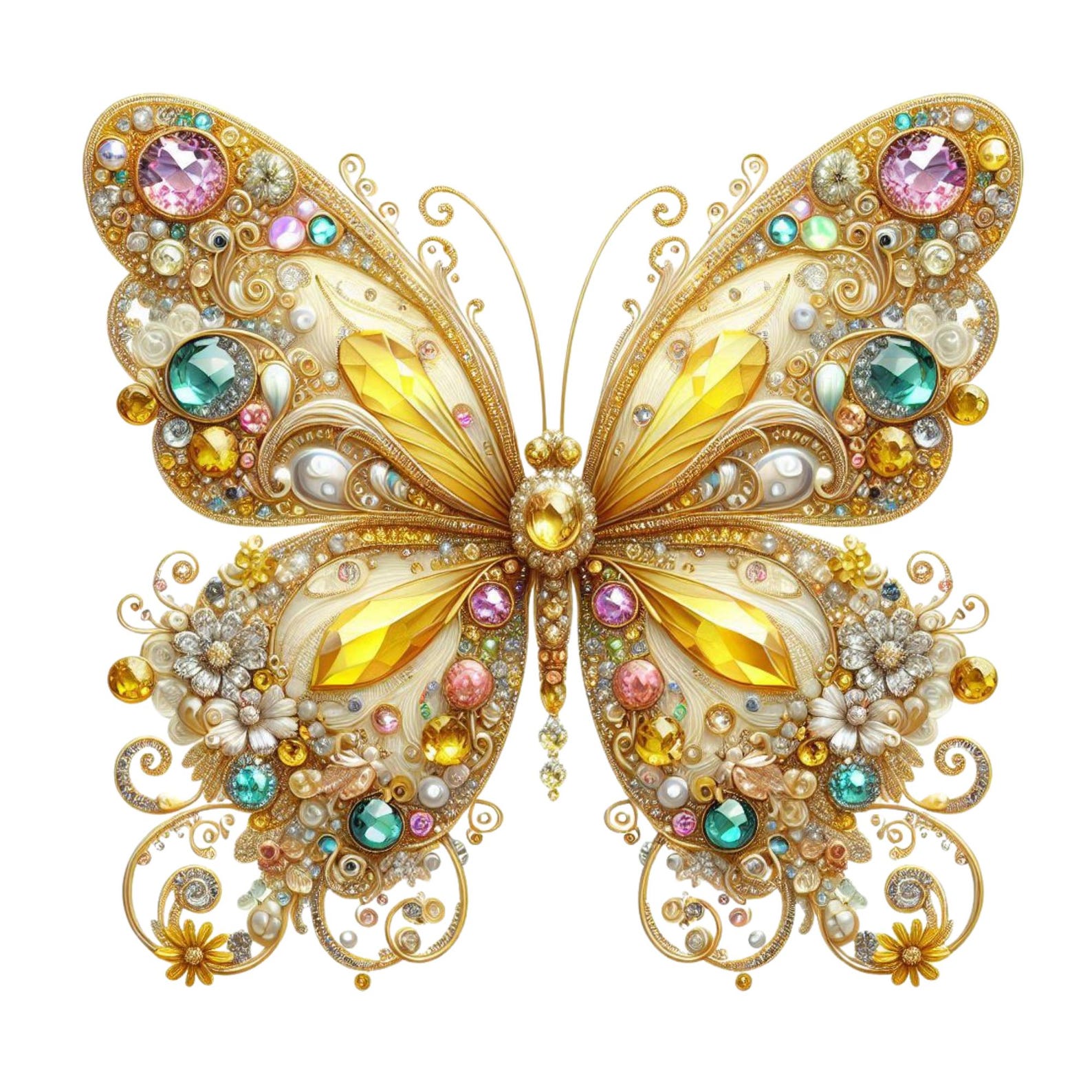 Jewel Butterflies Clip Art Set 1 10 PNG Files 2000 X 2000px - Etsy