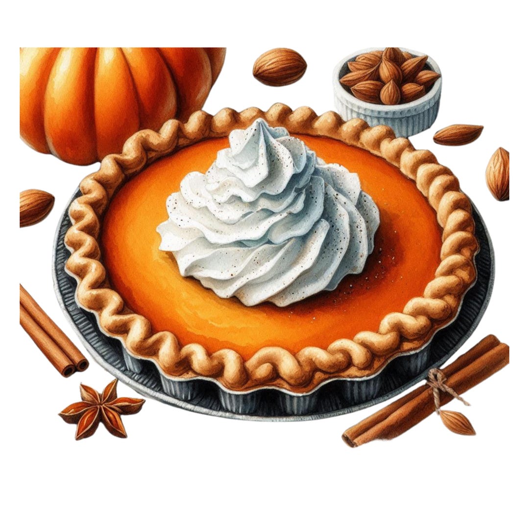 Thanksgiving Pumpkin Pie Clip Art 5 PNG Files 01 - Etsy