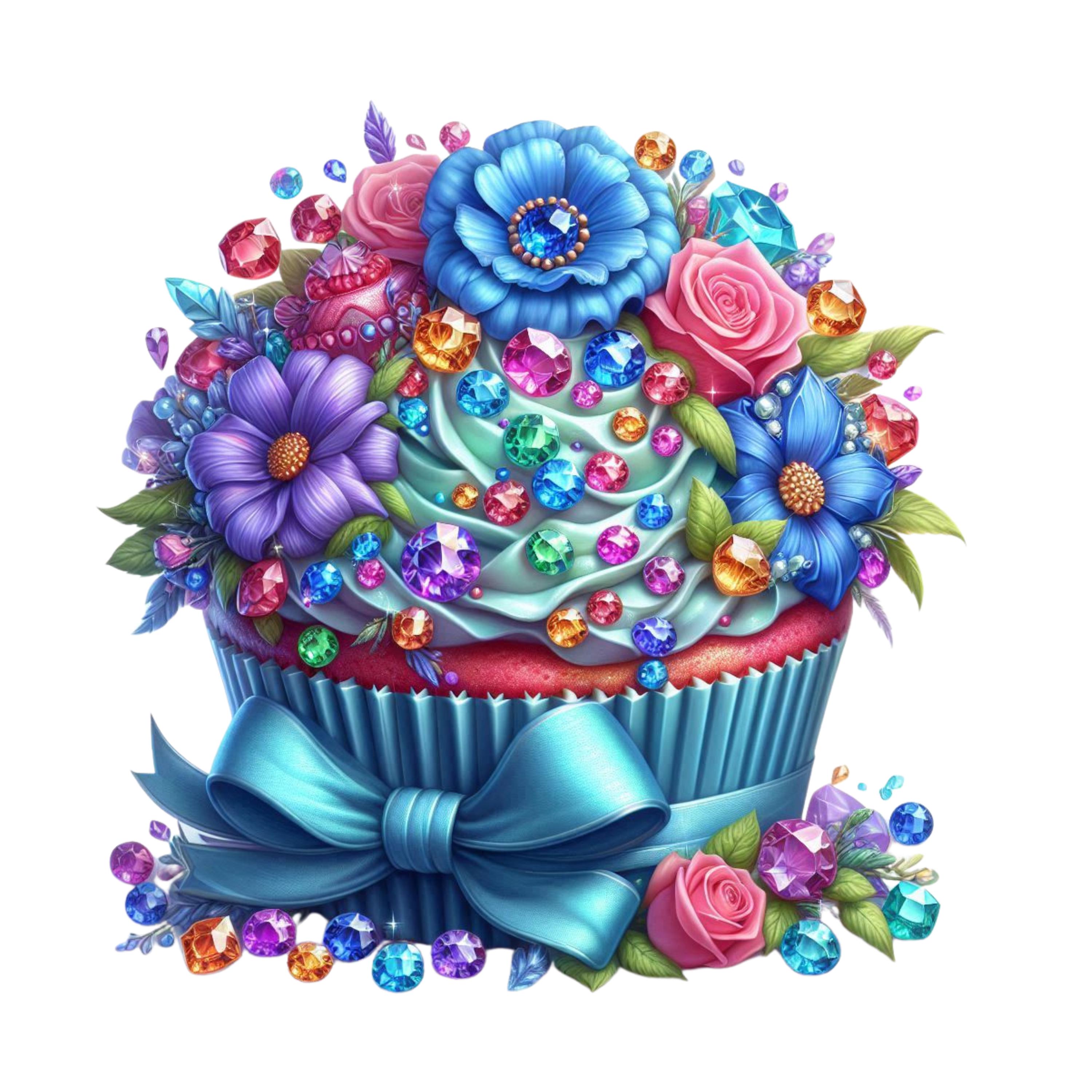 Blue Cupcakes Clip Art 8 Pngs 3000 X 3000 Px 02 - Etsy