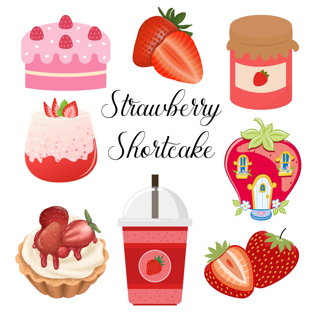 Strawberry Shortcake Clip Art Set 1 5 PNG Files - Etsy