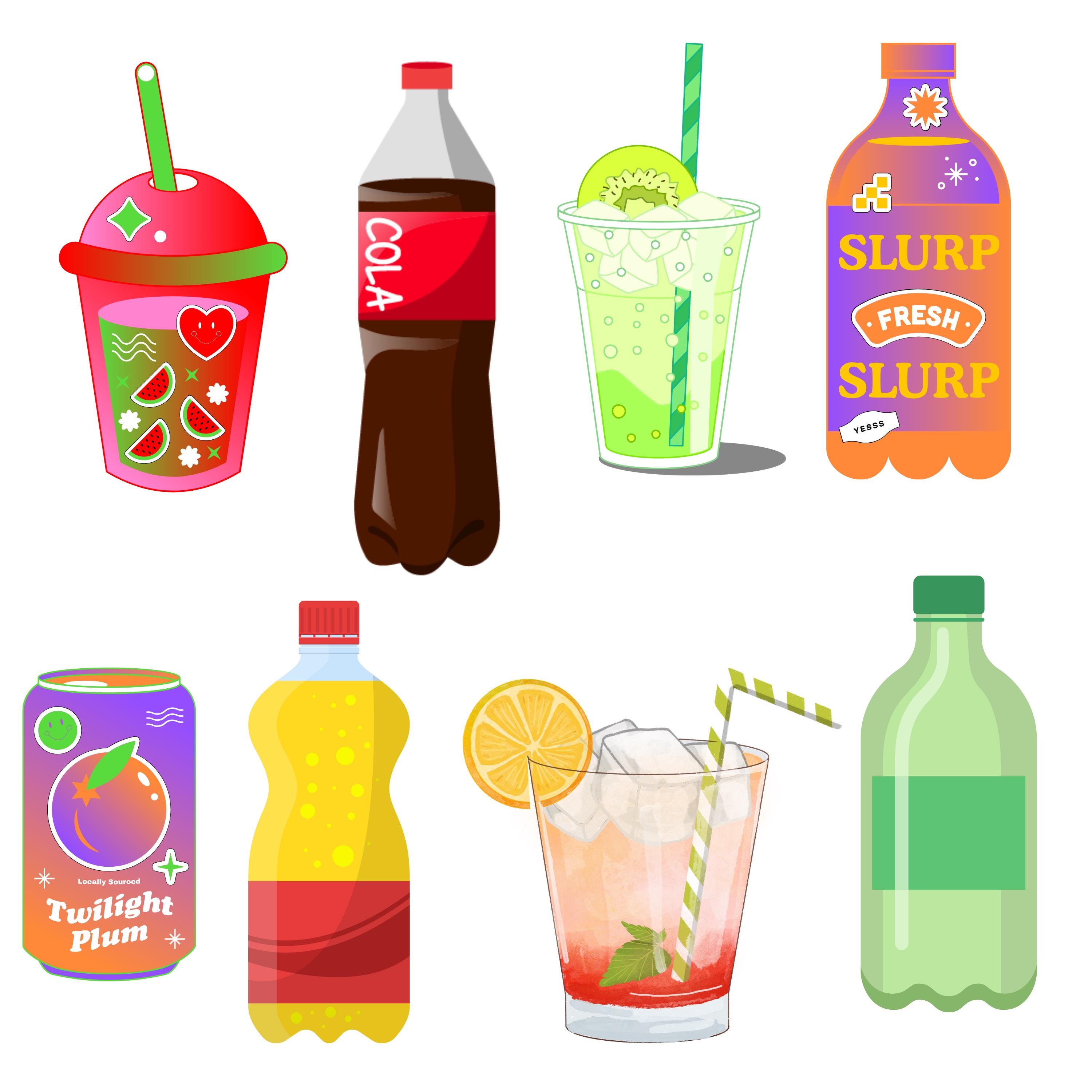 Soda Pop- Clip Art - Set #1- (5 PNG Files) - Etsy