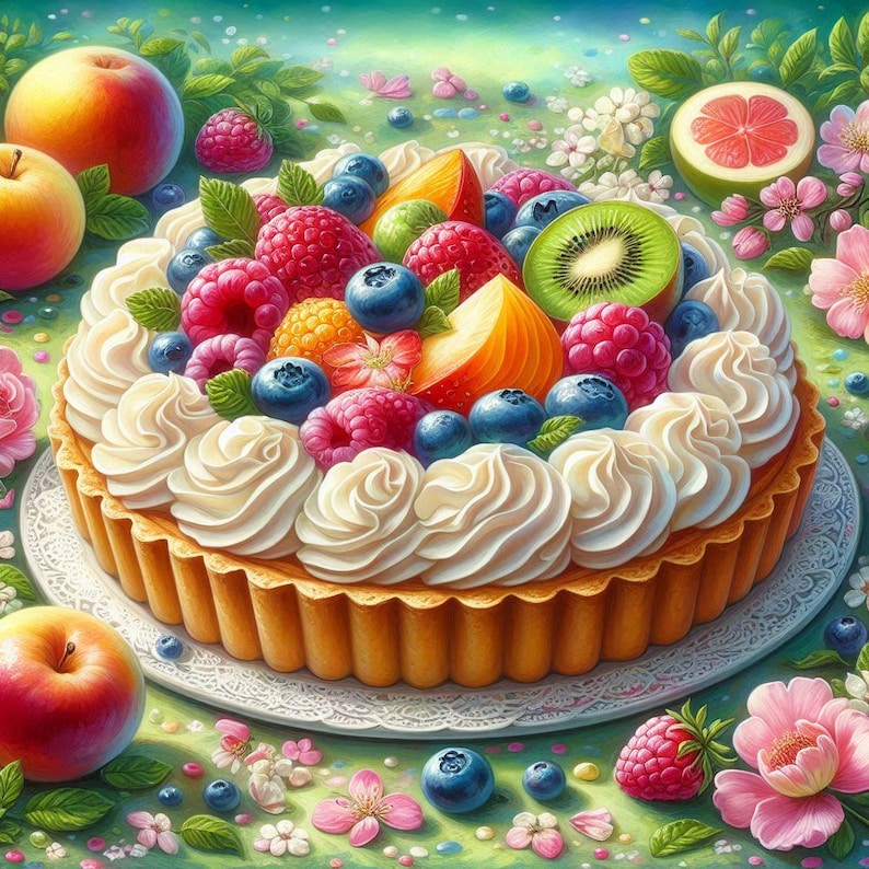 Tasty Fruit Tarts Clip Art Set 4 5 JPEG Files - Etsy