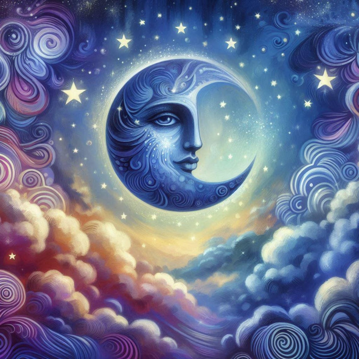 Magical Moons- Clip Art - Set #8 (5 JPEG Files) - 1024 X 1024 Pixels - Etsy