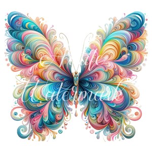 Swirl Butterfly Clip Art Set 1 10 PNG Files 2400 X 2400 Px - Etsy