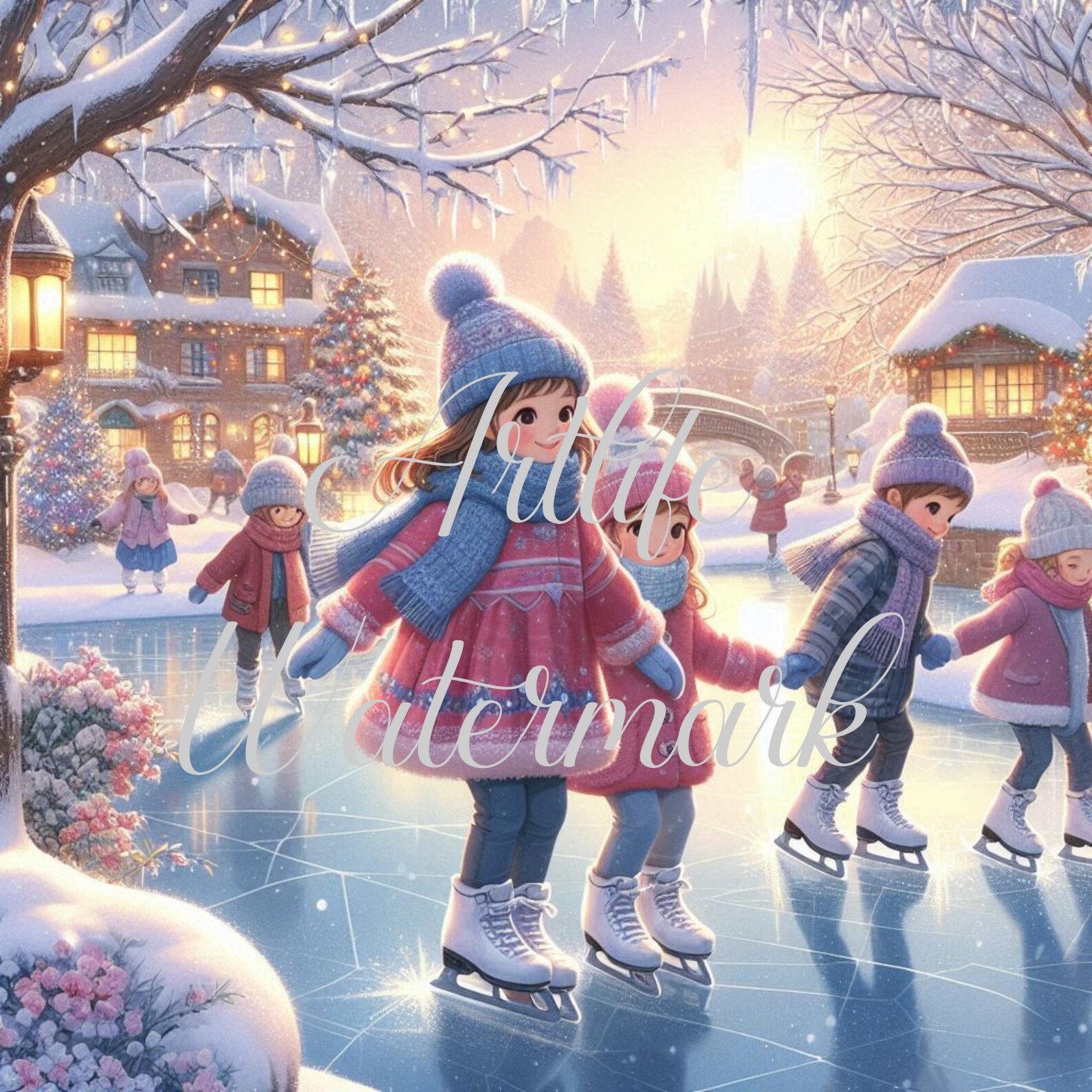 Winter Ice Skating - Clip Art - 12 Pngs - 2000 X 2000 Px -01 - Etsy