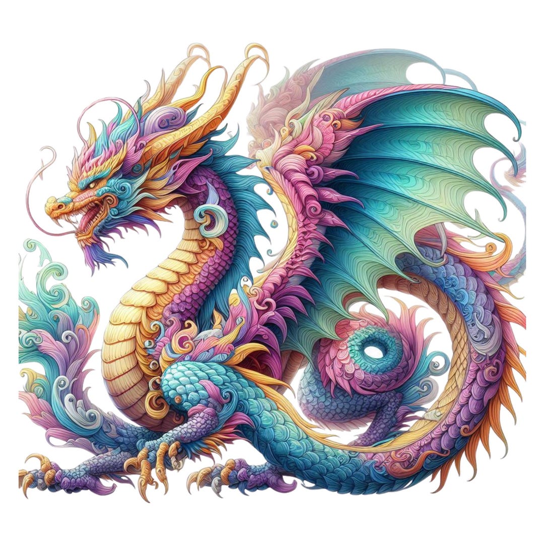 Mythical Dragons Clip Art - (15 PNG Files) - 2000 X 2000 Px - Etsy