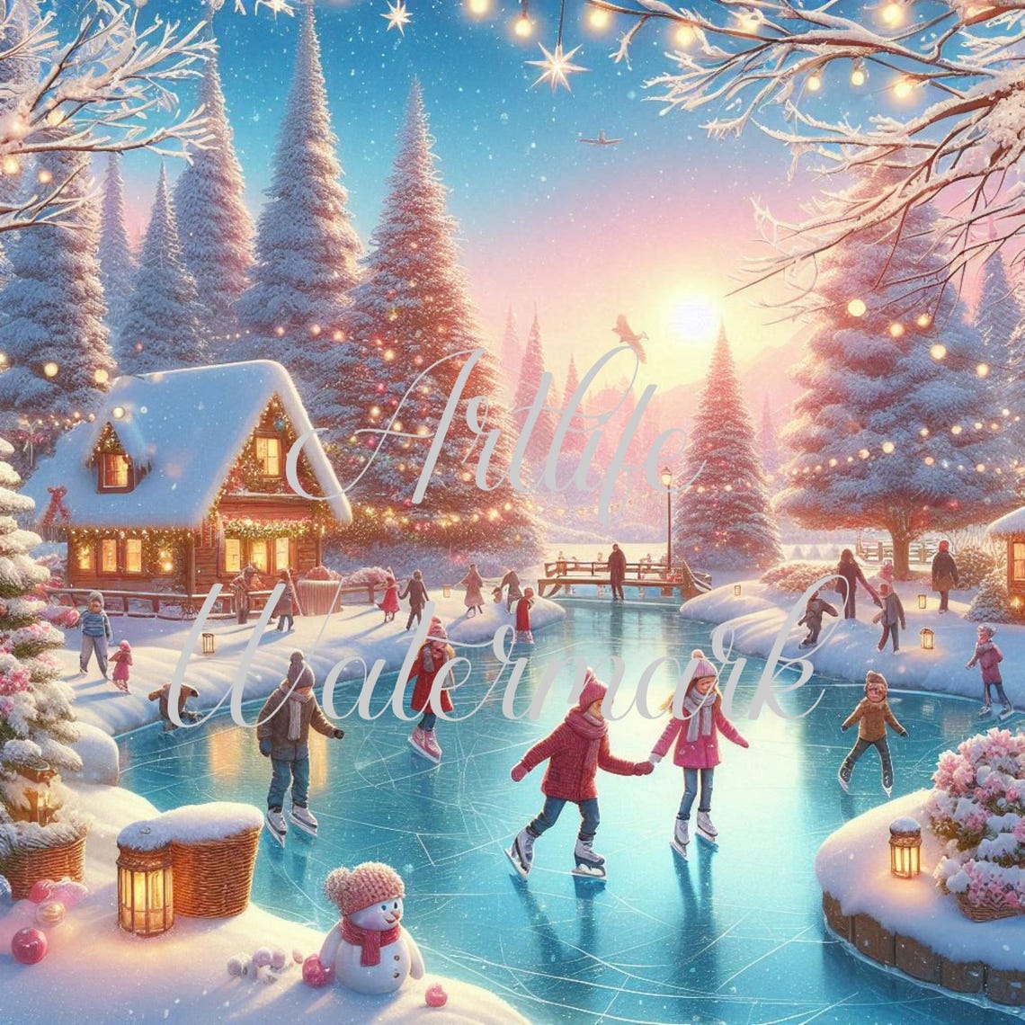 Winter Ice Skating - Clip Art - 12 Pngs - 2000 X 2000 Px -01 - Etsy
