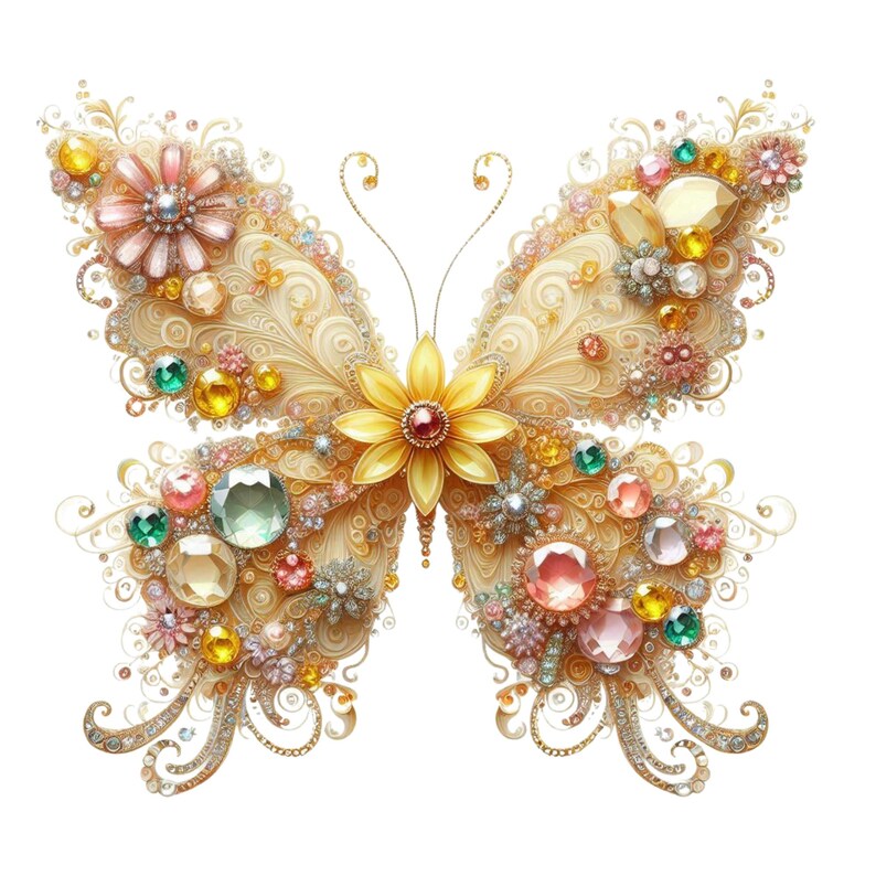 Jewel Butterflies Clip Art Set 1 10 PNG Files 2000 X 2000px - Etsy Canada