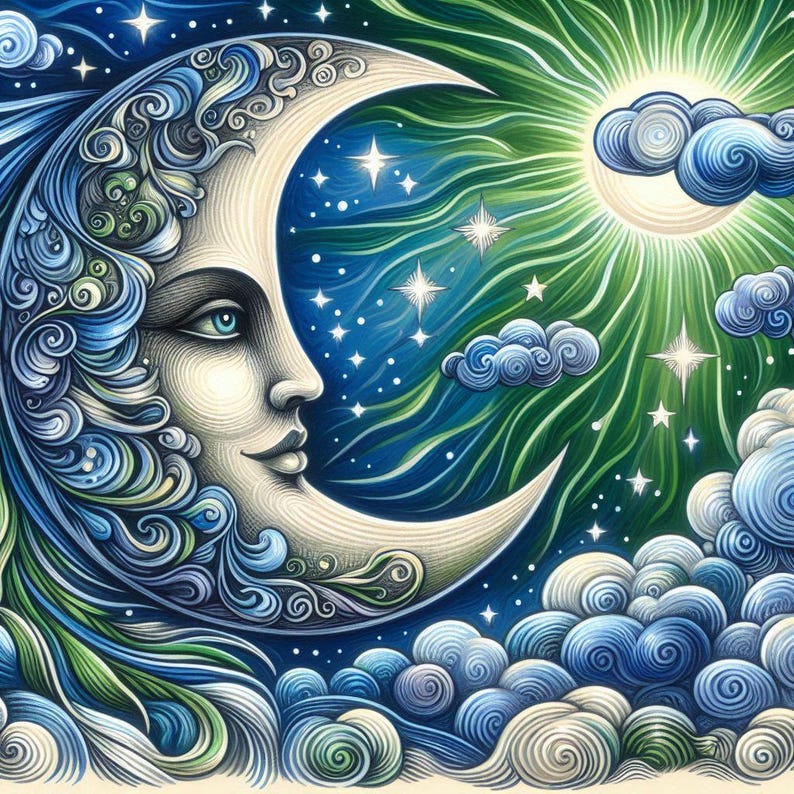 Magical Moons Clip Art Set 10 5 PNG Files 1024 X 1024 Pixels - Etsy