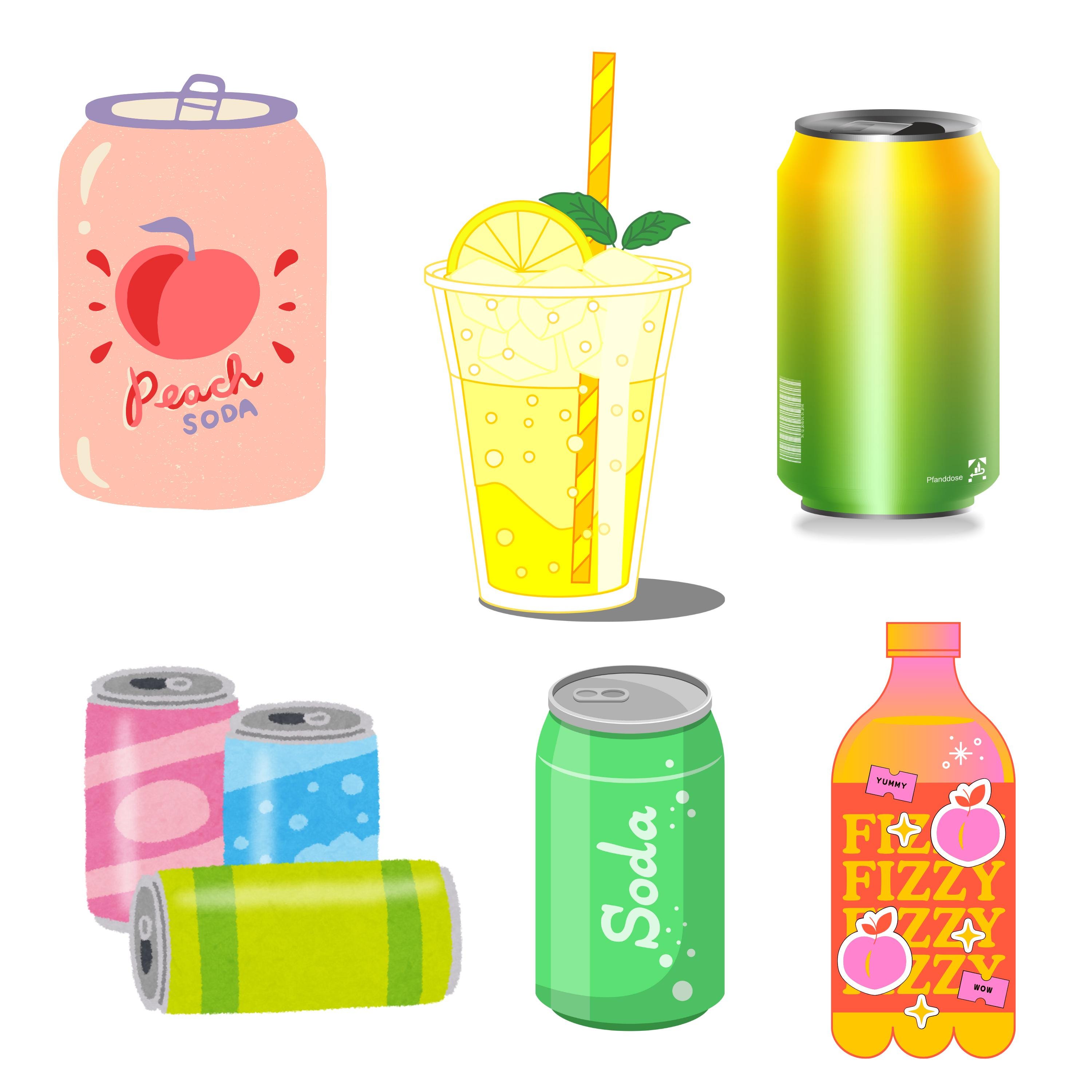 Soda Pop- Clip Art - Set #1- (5 PNG Files) - Etsy