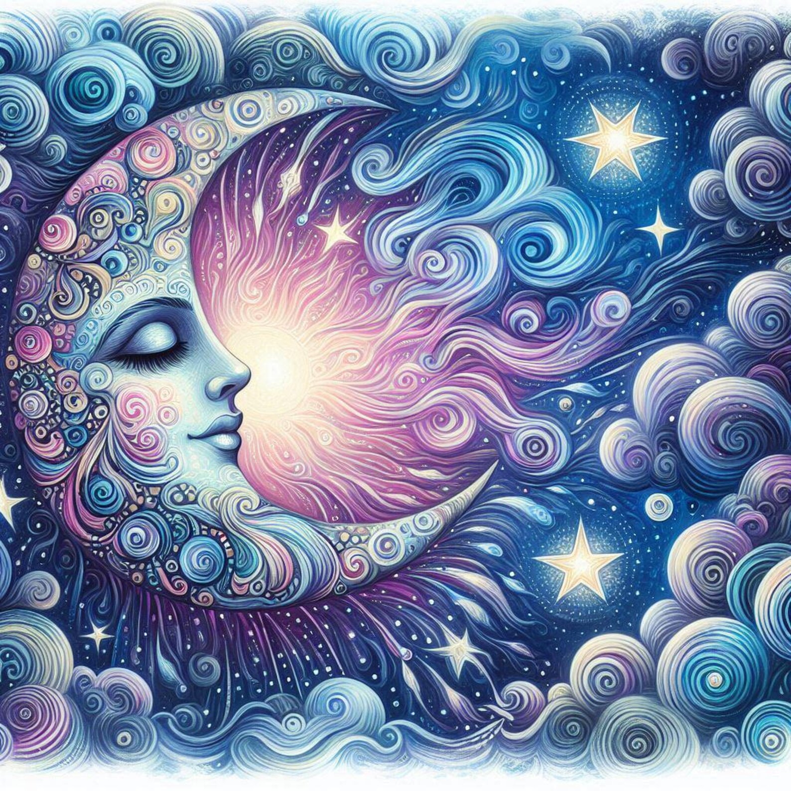 Magical Moons Clip Art Set 7 5 PNG Files 1024 X 1024 Pixels - Etsy