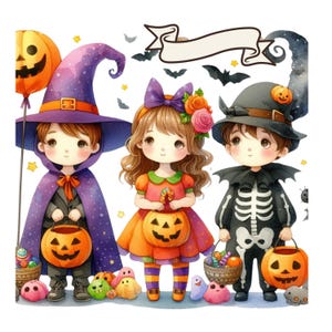 Halloween Trick or Treat Clip Art 5 PNG Files 01 - Etsy