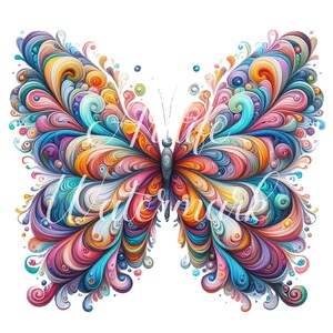 Swirl Butterfly Clip Art Set 1 10 PNG Files 2400 X 2400 Px - Etsy