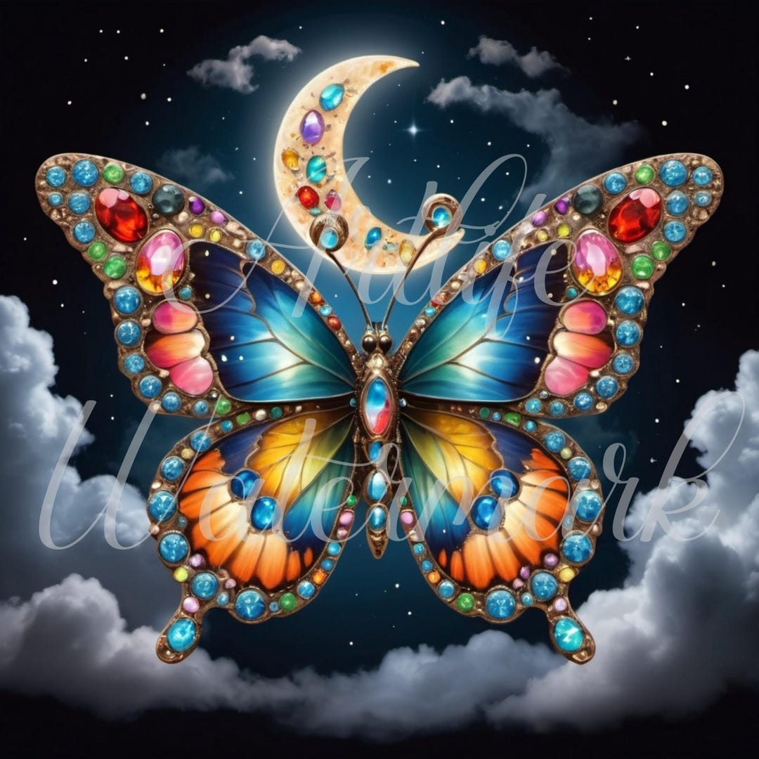 Gemstone Butterfly 06 Printable Poster Wall Art 36 X 36 In. - Etsy