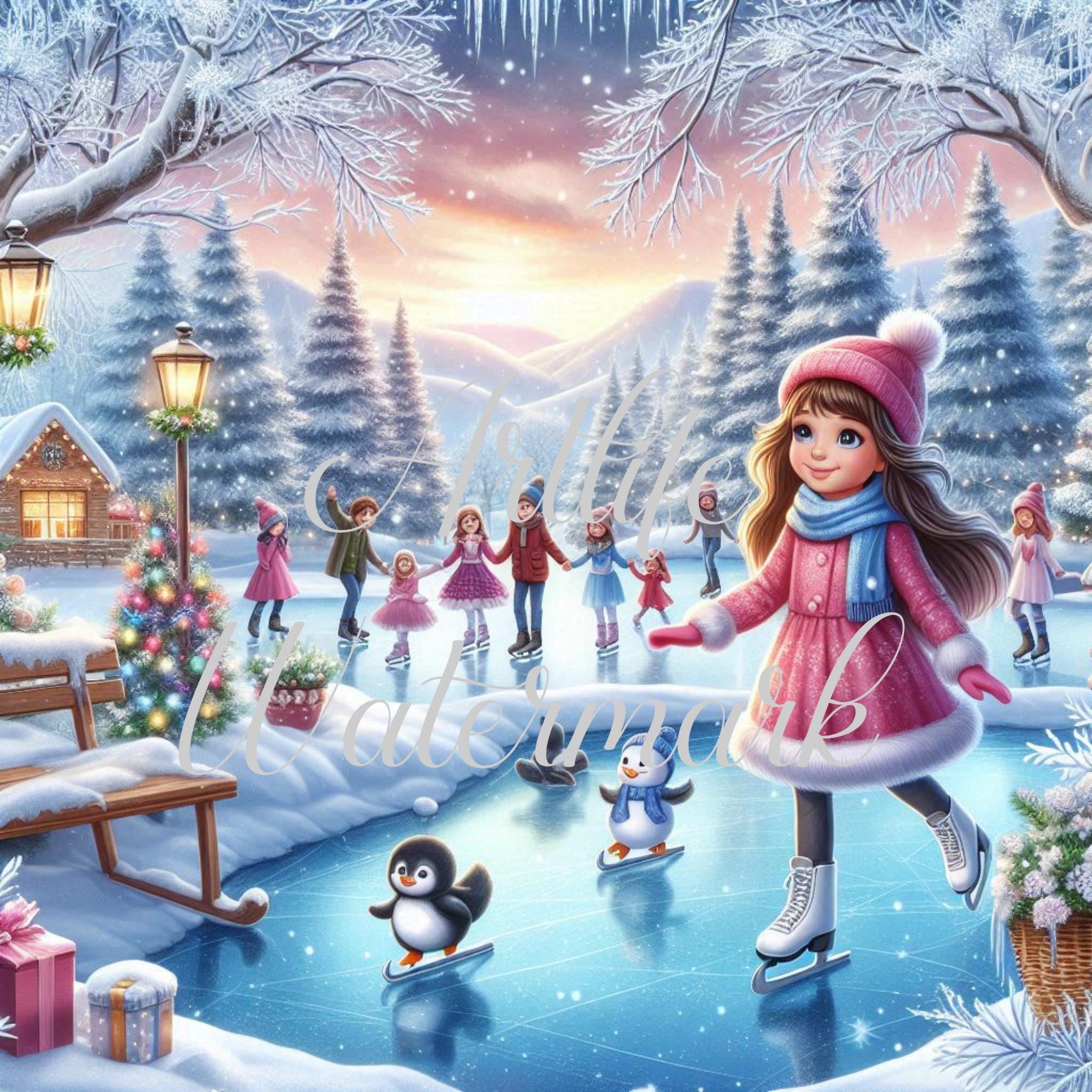 Winter Ice Skating - Clip Art - 12 Pngs - 2000 X 2000 Px -01 - Etsy