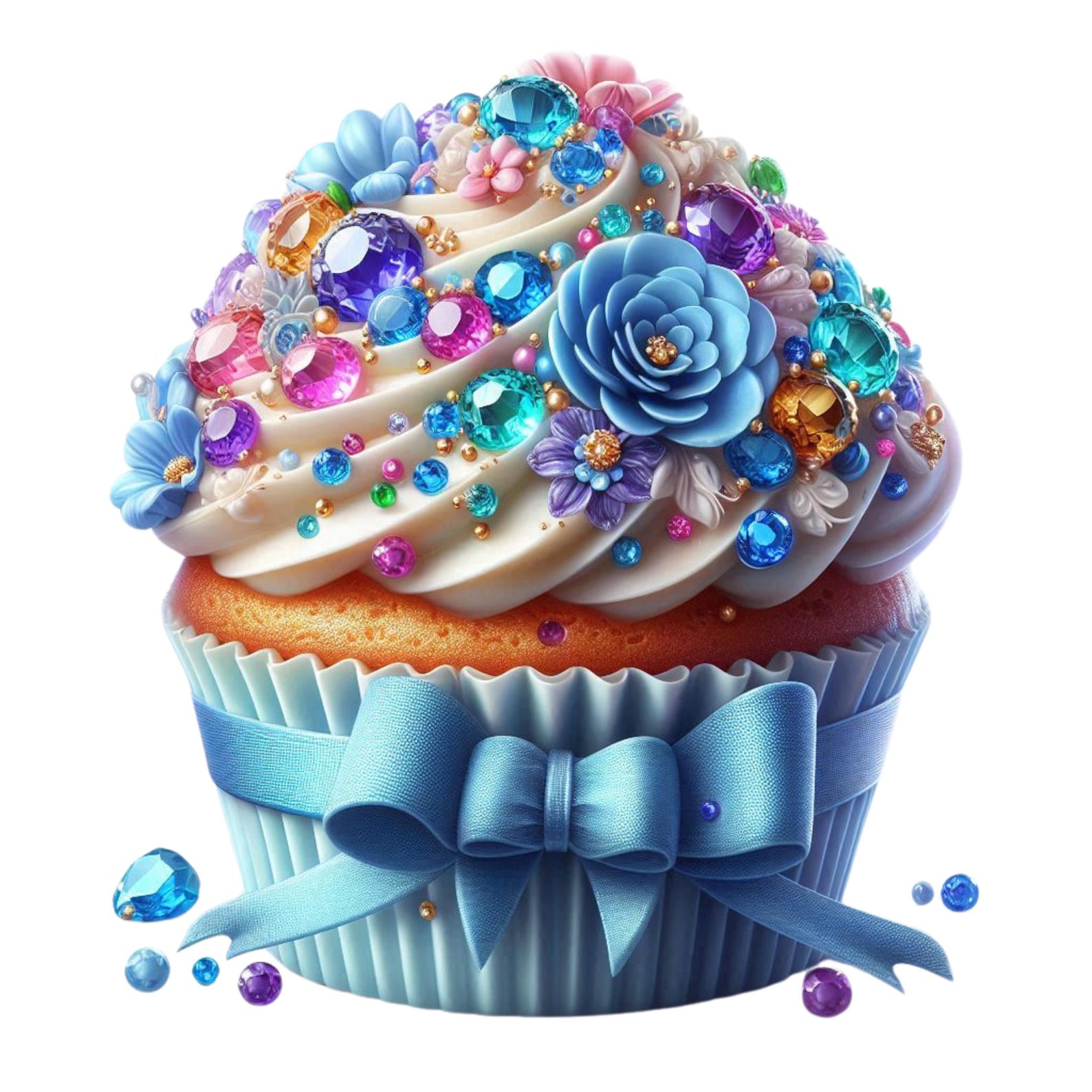Blue Cupcakes Clip Art 8 Pngs 3000 X 3000 Px 02 - Etsy