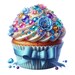Blue Cupcakes Clip Art 8 Pngs 3000 X 3000 Px 02 - Etsy
