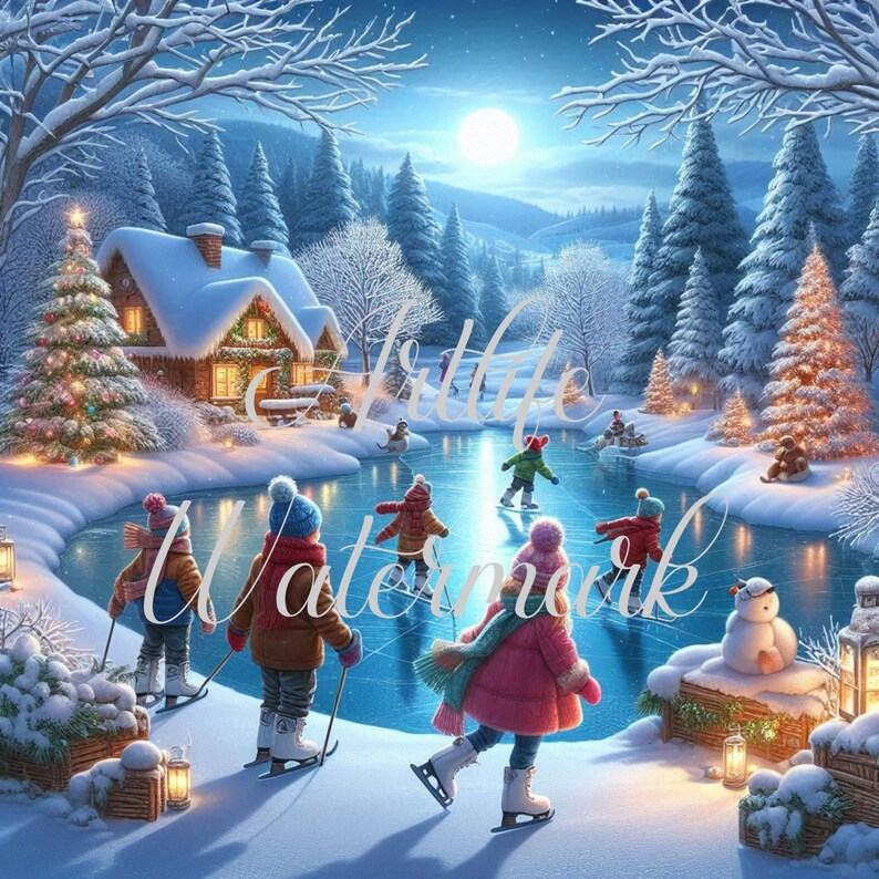 Winter Ice Skating - Clip Art - 12 Pngs - 2000 X 2000 Px -01 - Etsy