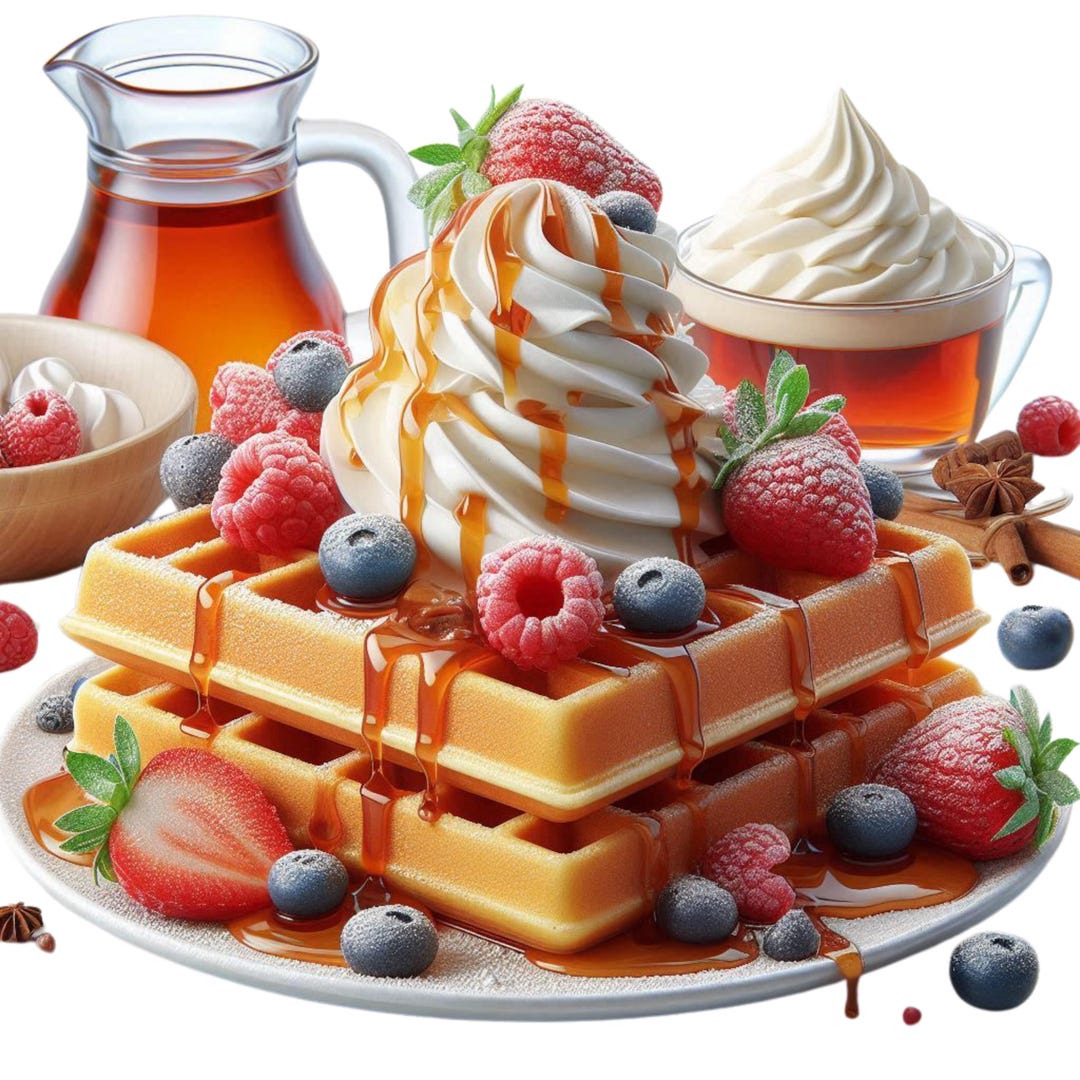 Wonderful Waffles Clip Art 8 Pngs 3000 X 3000 Px 01 - Etsy
