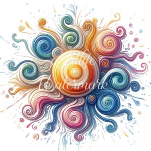 Swirl Sun Clip Art Set 2 10 PNG Files 2400 X 2400 Px - Etsy