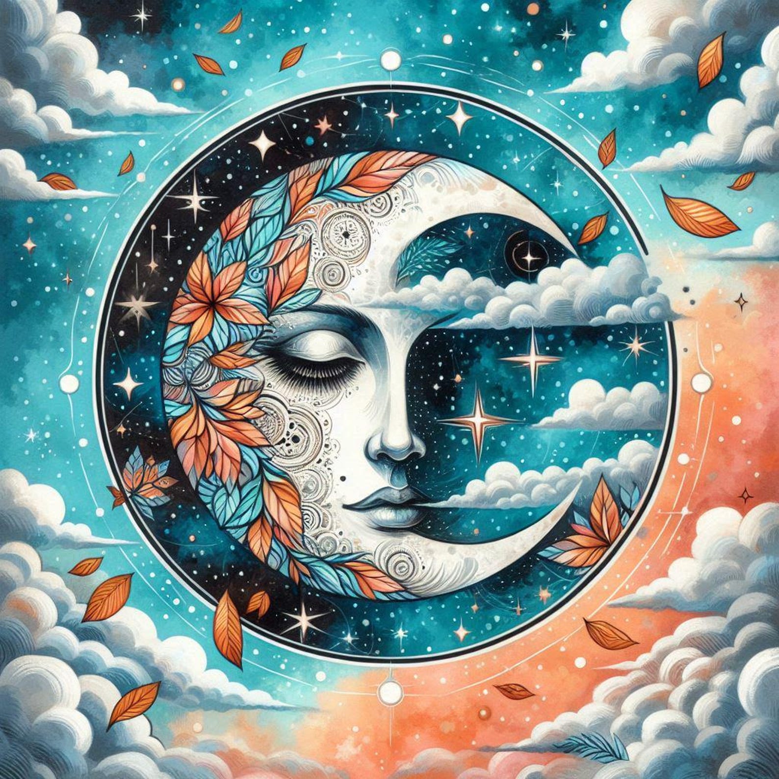 Magical Moons Clip Art Set 18 5 PNG Files 1024 X 1024 Pixels - Etsy