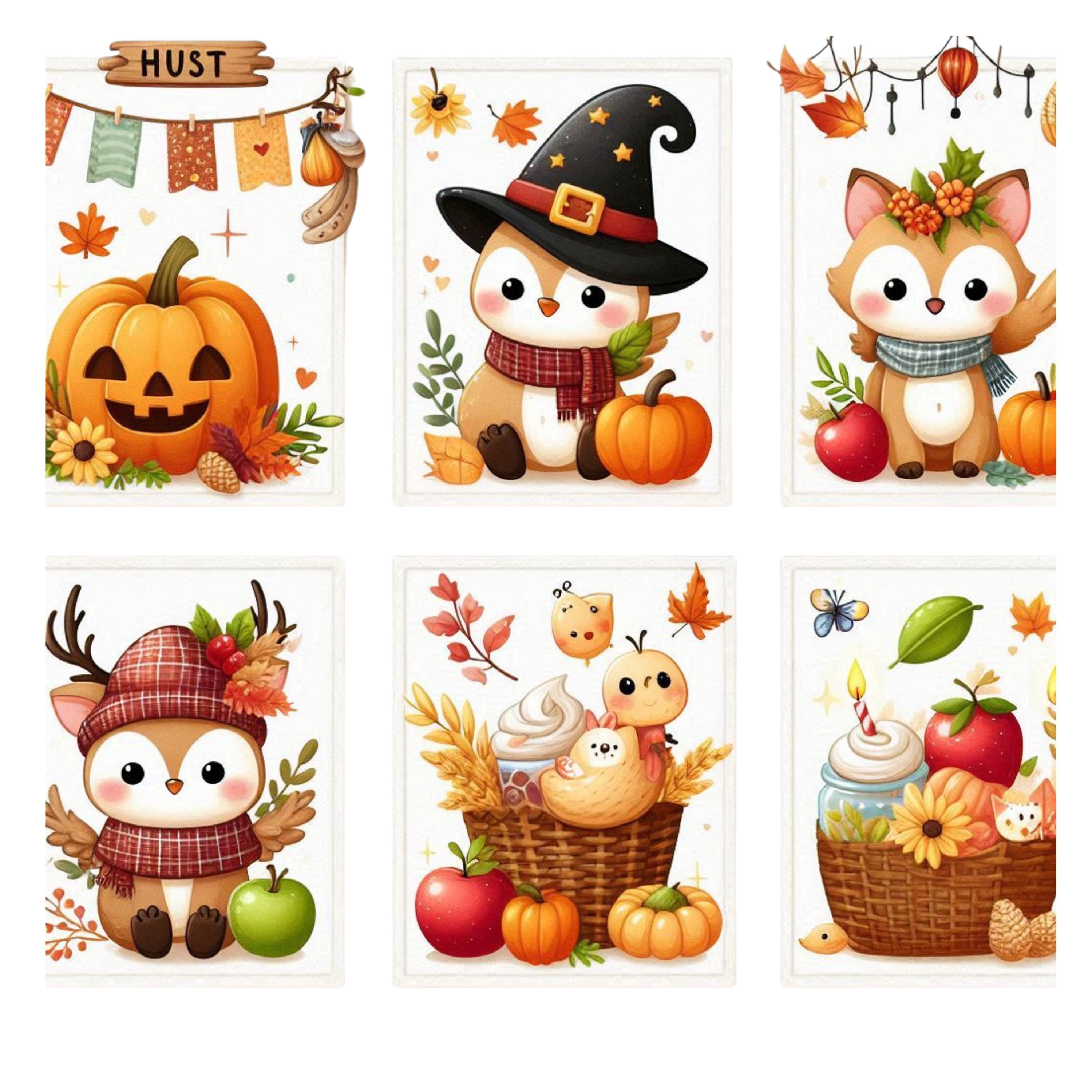 Cute Thanksgiving Clip Art 10 Pngs 3000 X 3000 Px 01 - Etsy