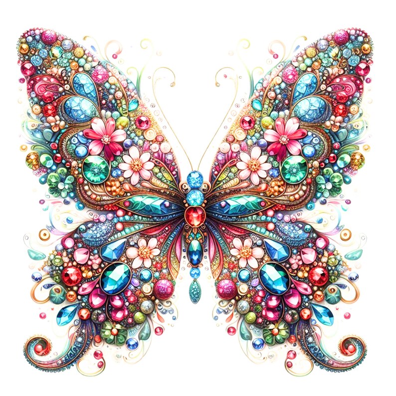 Jewel Butterflies Clip Art Set 1 10 PNG Files 2000 X 2000px - Etsy Canada