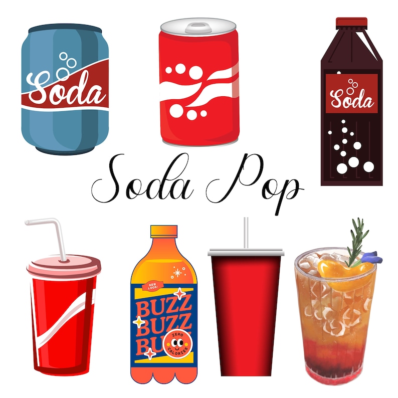 Soda Pop Clip Art Set 1 5 PNG Files - Etsy Australia
