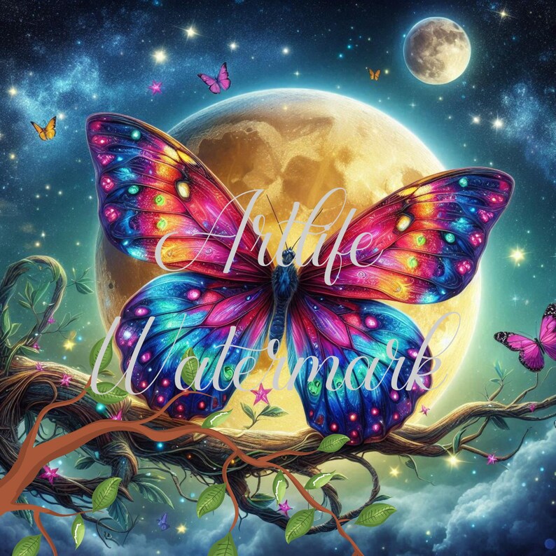 Butterflies in Moonlight - Clip Art - Set #2- (10 PNG Files) - Etsy