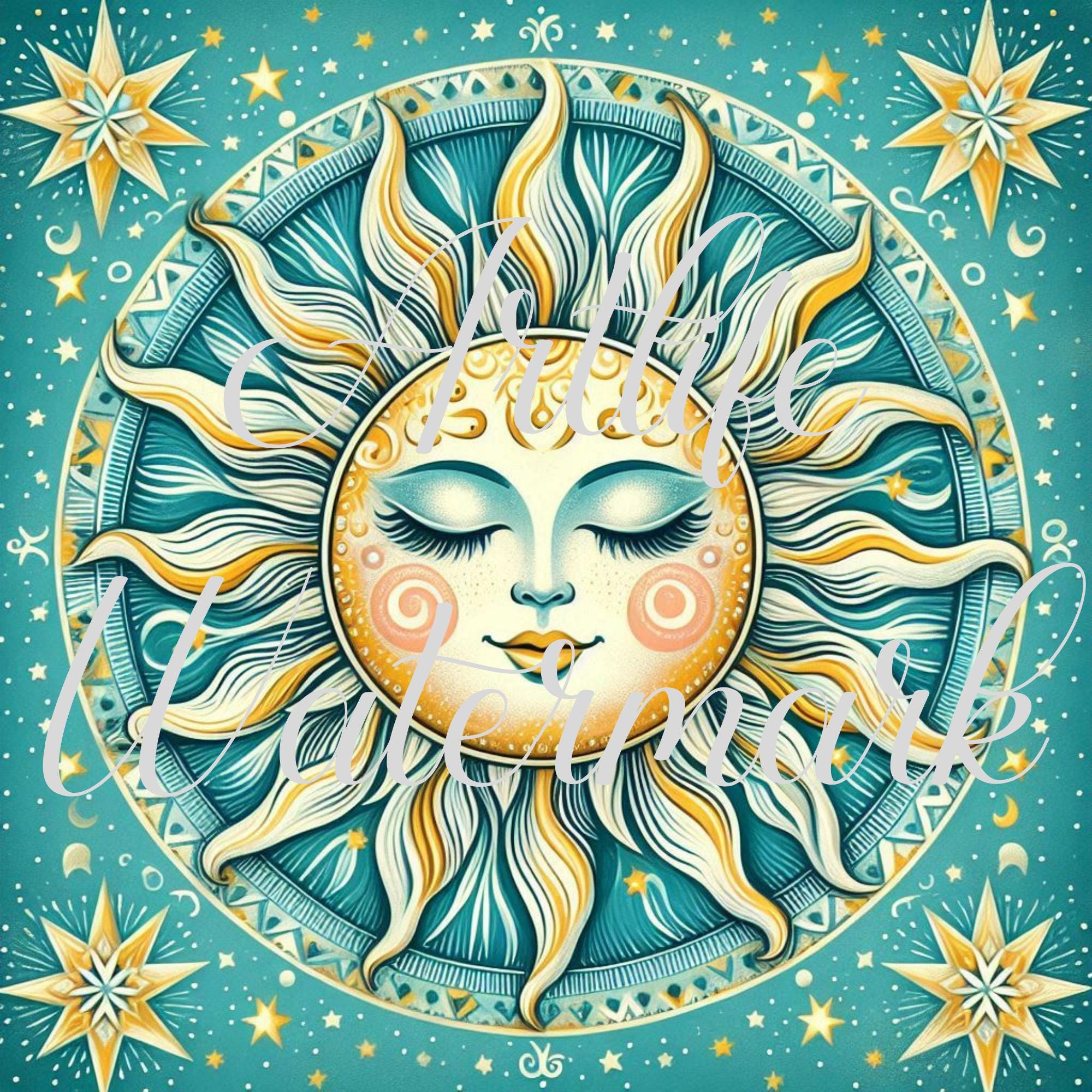 Celestial Sun Design Printable Wall Art 06 - Etsy