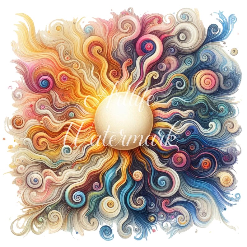 Swirl Sun - Clip Art - Set #2- (10 PNG Files)- 2400 X 2400 Px - Etsy