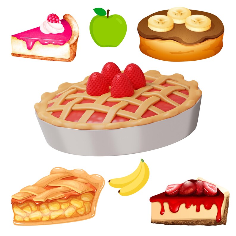 Yummy Pies - Clip Art - Set #1- (5 PNG Files) - Etsy