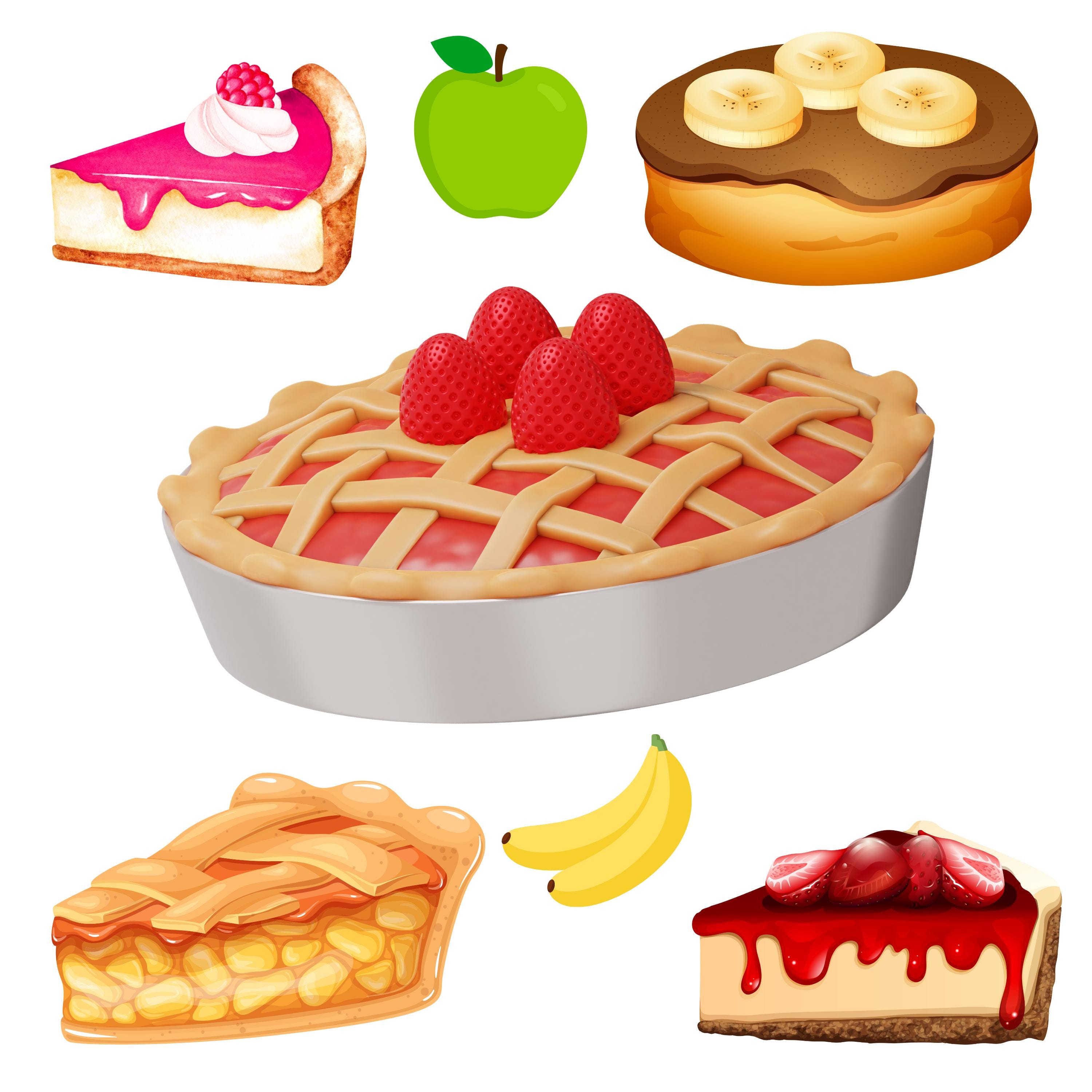 Yummy Pies - Clip Art - Set #1- (5 PNG Files) - Etsy