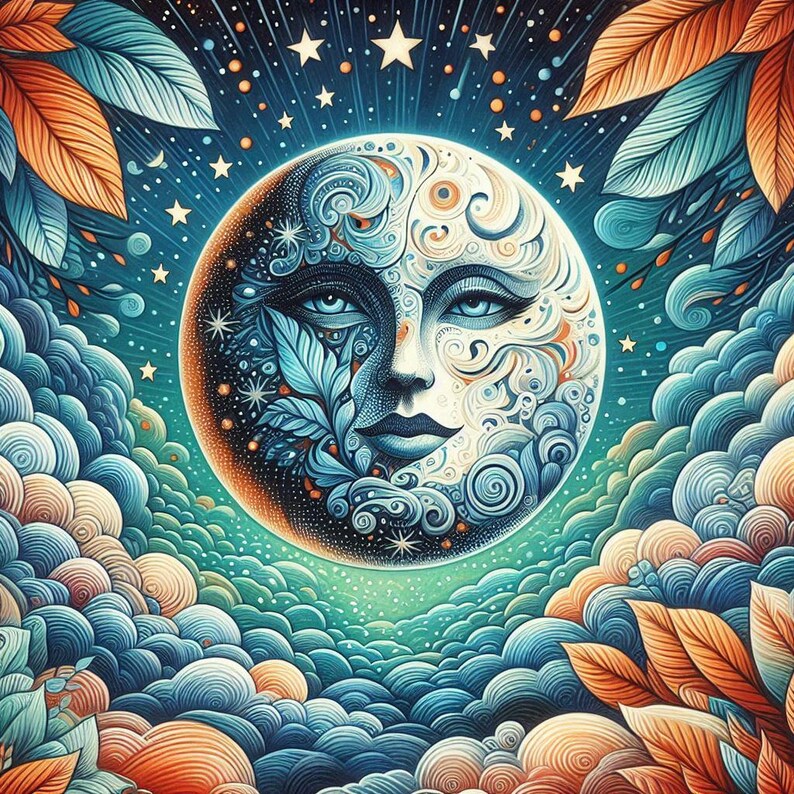 Magical Moons Clip Art Set 16 5 PNG Files 1024 X 1024 Pixels - Etsy