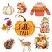 Cute Fall Designs Clip Art 5 Pngs 3000 X 3000 Px 01 - Etsy