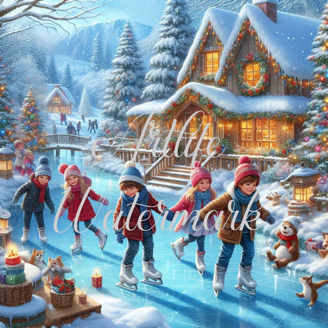 Winter Ice Skating - Clip Art - 12 Pngs - 2000 X 2000 Px -01 - Etsy