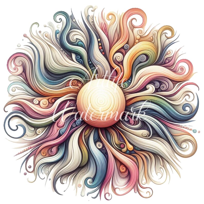 Swirl Sun - Clip Art - Set #2- (10 PNG Files)- 2400 X 2400 Px - Etsy