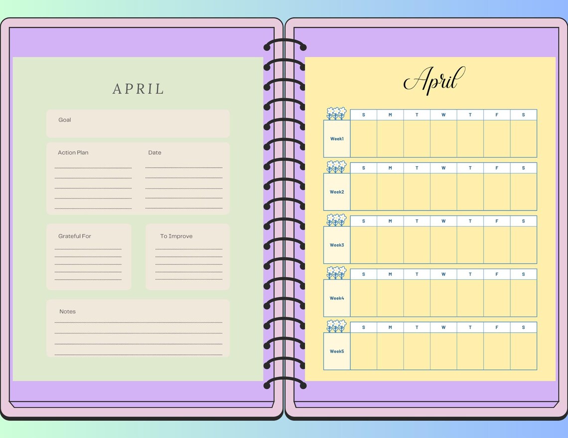 2025 Calendar - 02 - Digital Book - Printable - Etsy
