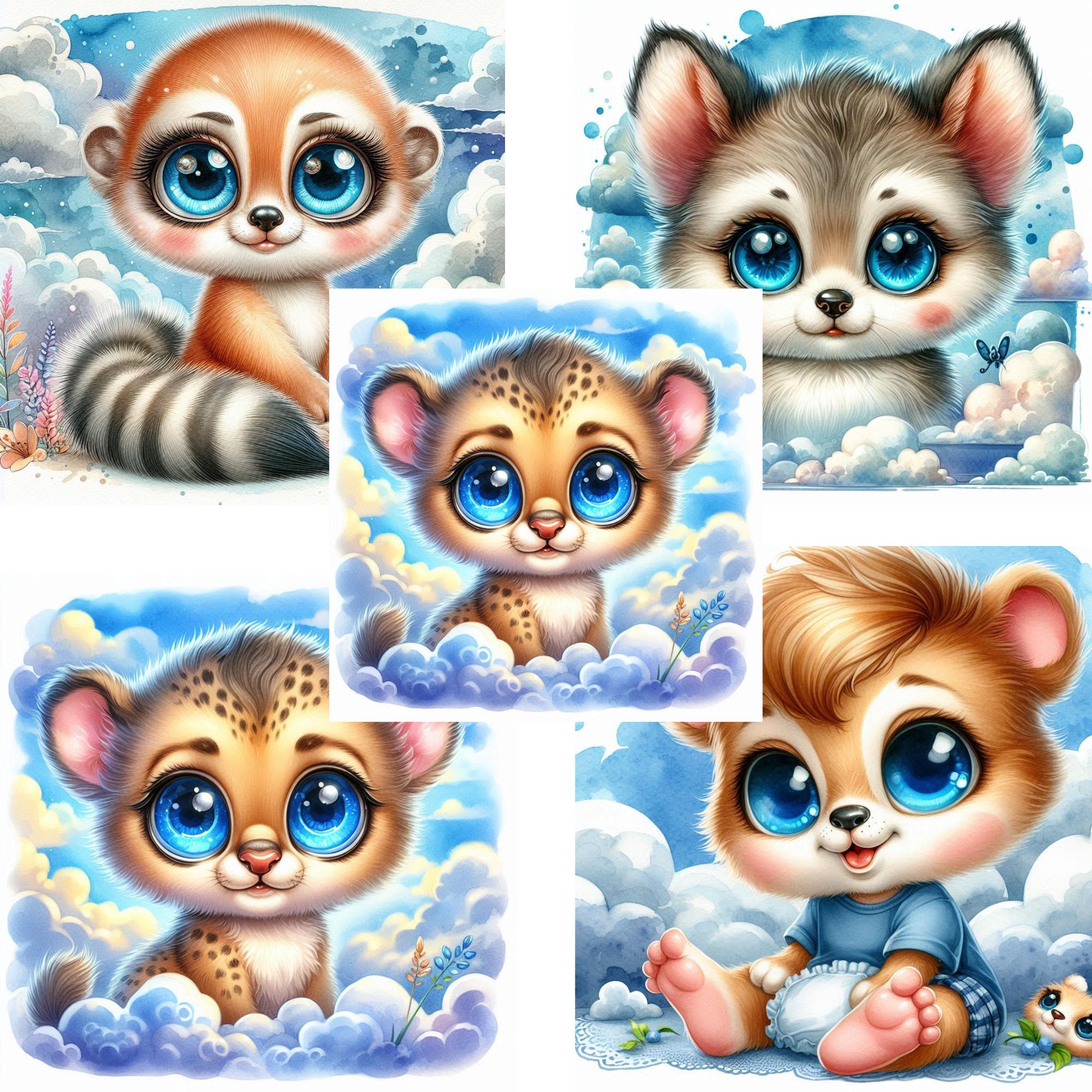 Cute Critters - Clip Art - Set #1- (5 PNG Files) - 2000 X 2000 Pixels ...