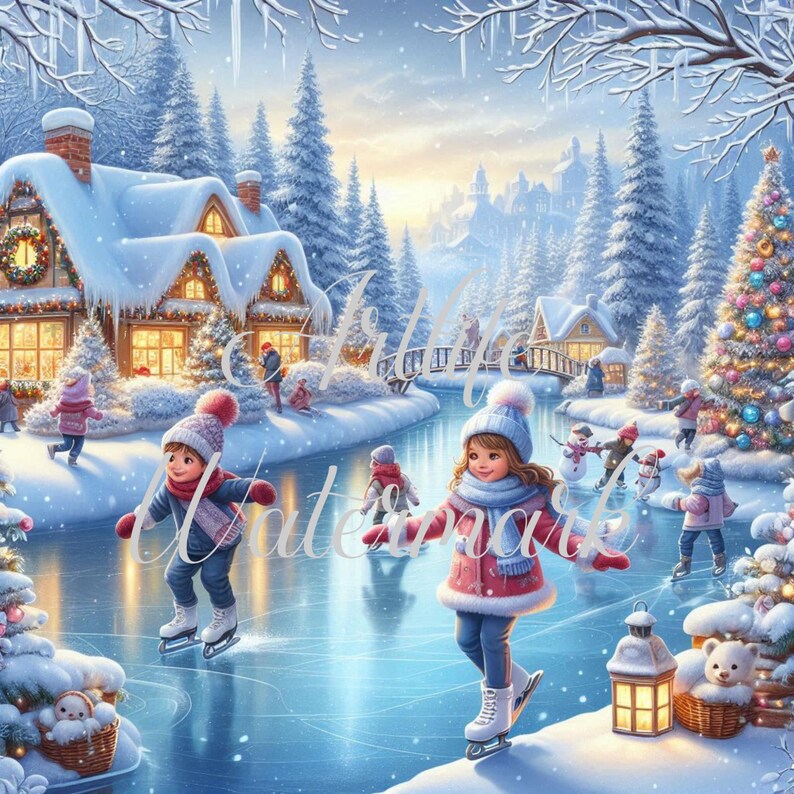 Winter Ice Skating - Clip Art - 12 Pngs - 2000 X 2000 Px -01 - Etsy