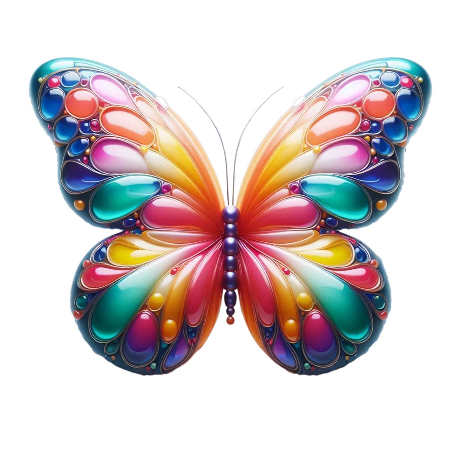 Colorful Butterflies - Clip Art - Set #1- (15 PNG Files) -2000 X 2000px ...